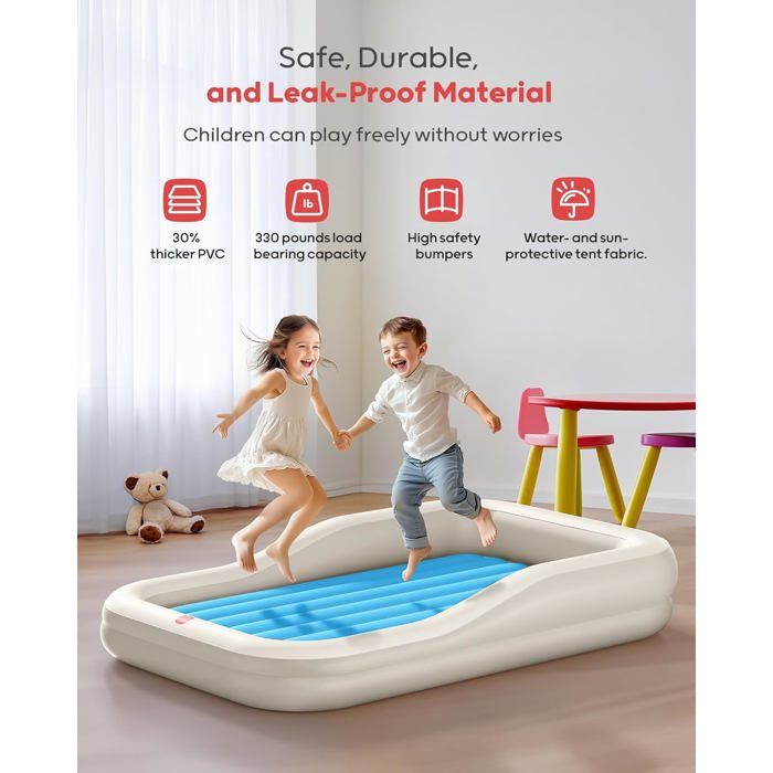 Lit de Voyage Gonflable Enfant avec Tente et Matelas Portable, Pare ...
