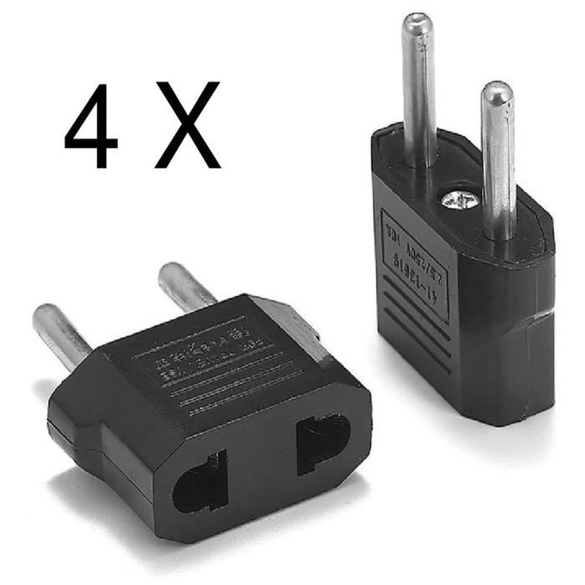 4 X Adaptateur Secteur US Chine Vers Prise électrique EU France Europe ...