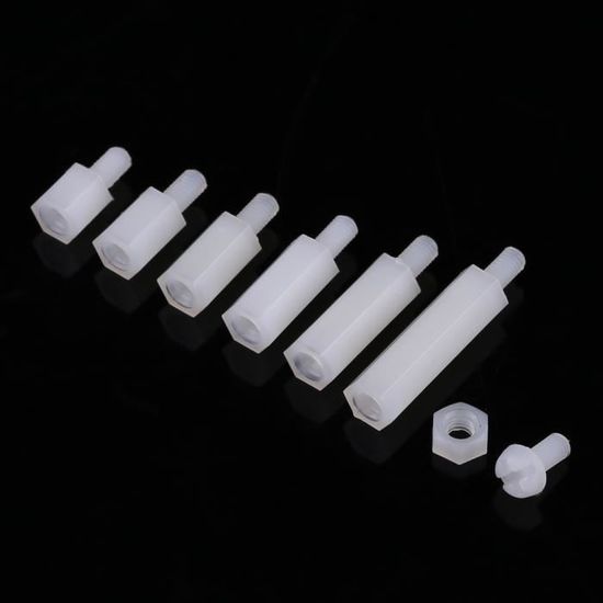 Entretoises - EJ.LIFE - Kit d'assortiment M3 - Nylon PA66 - Résistant aux acides - 60 pièces ...