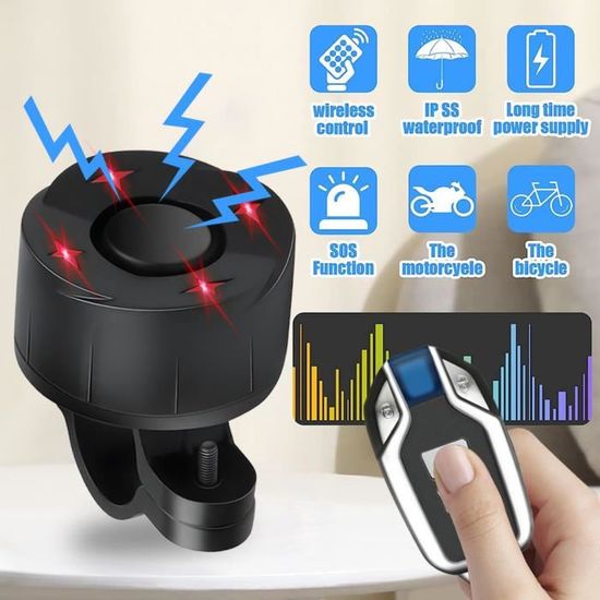 Kit Antivol- 4 en 1 étanche-Alarme antivol sans fil rechargeable par ...