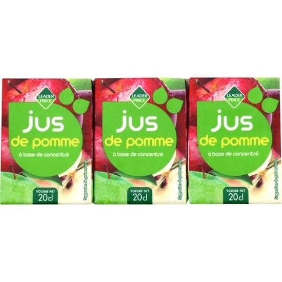 Jus de pomme 6x20cl Leader Price - Cdiscount Au quotidien