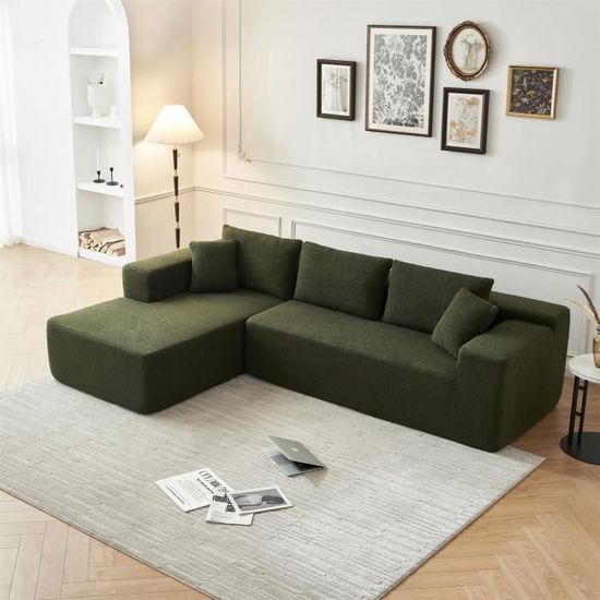 Canapé-Lit En Forme De L - Fonction Couchage - Rembourré Avec Coussins ...