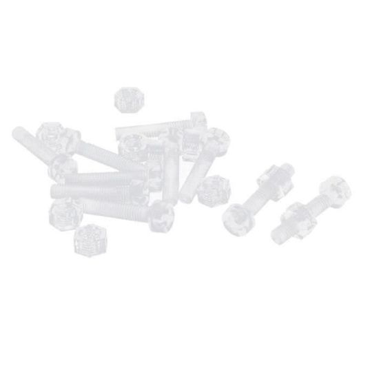 VERYNICE-MAP M3x15mm Vis Plastique Écrous tête hexagonaux Phillips Cylindre boulon clair 10 Pcs ...