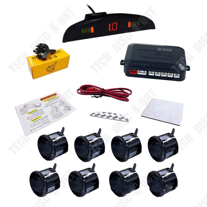 TD® Radar de recul audio avant et arrière avec 8 capteurs noirs buzzer ...