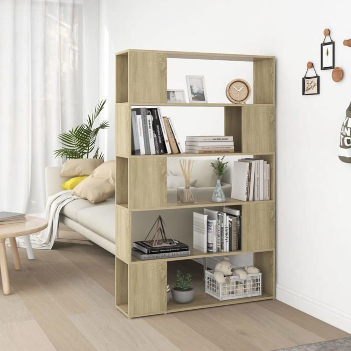 Étagère de Bureau BDM - Bibliothèque Séparateur de pièce Chêne sonoma ...