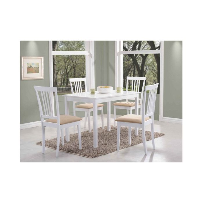 Table rectangulaire 4 personnes - Fiord - 80 x 60 x 74 cm - Blanc ...