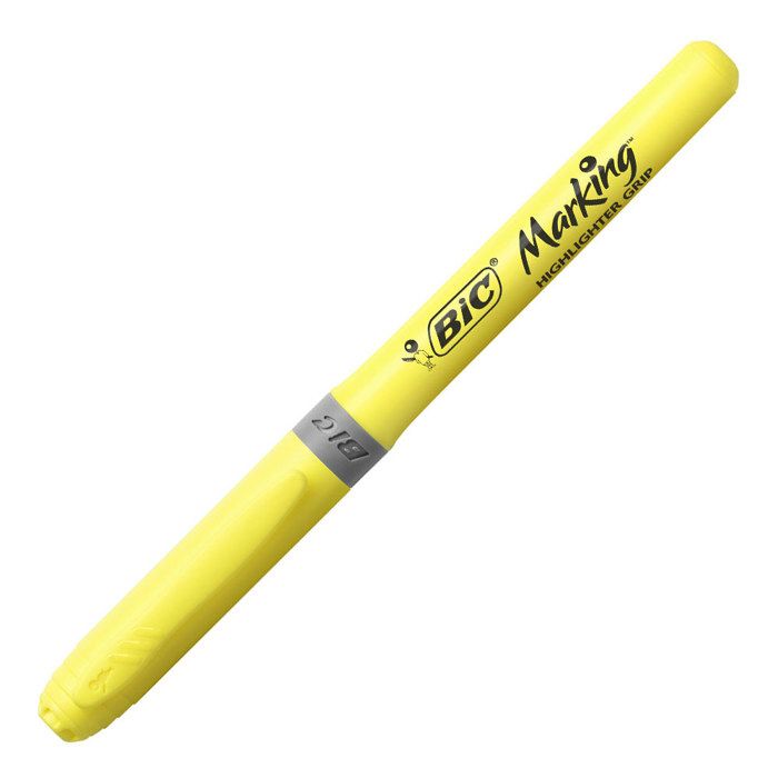 BIC brite liner Grip - Surligneur - jaune fluorescent - encre à l'eau ...