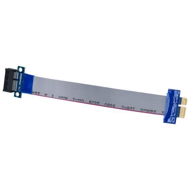 PCI-E 1X Slot Riser Card Extender Extension Ribbon Flex Relocate Cable ...