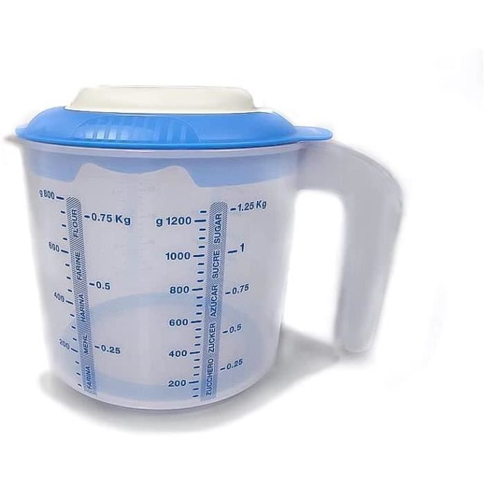 TUPPERWARE Mini Pichet gradué mesures 1,25 L bleu blanc 8757 328 ...