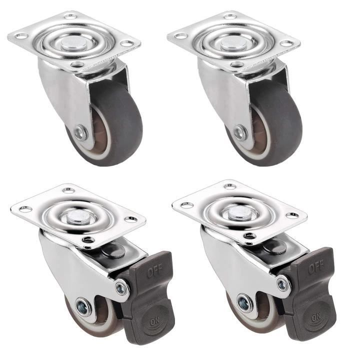 4 Pièce Roulettes Pivotantes, Roulette Pivotante À Frein, Roue Pour ...