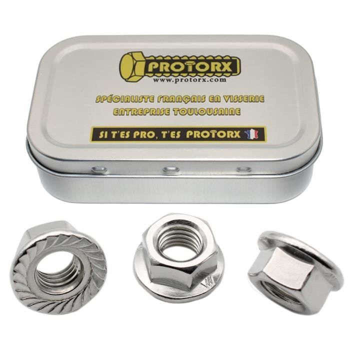 Ecrou A Embase Crantée M10 : Boite 15 Pcs Visserie Inox Pour Vis Boulon Rondelle| Ecrou Frein ...