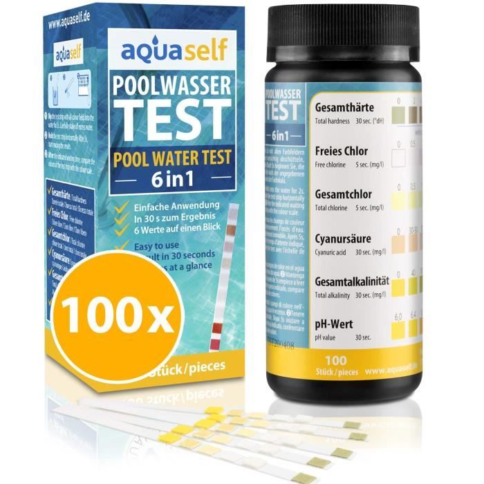 Bandelettes de Test 6 en 1 - Analyse de la qualité de l'eau de Piscine ...