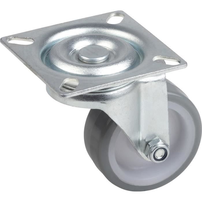 Roulette pivotante Ø 50 mm plaque 60 x 60 mm composés de polyuréthane ...