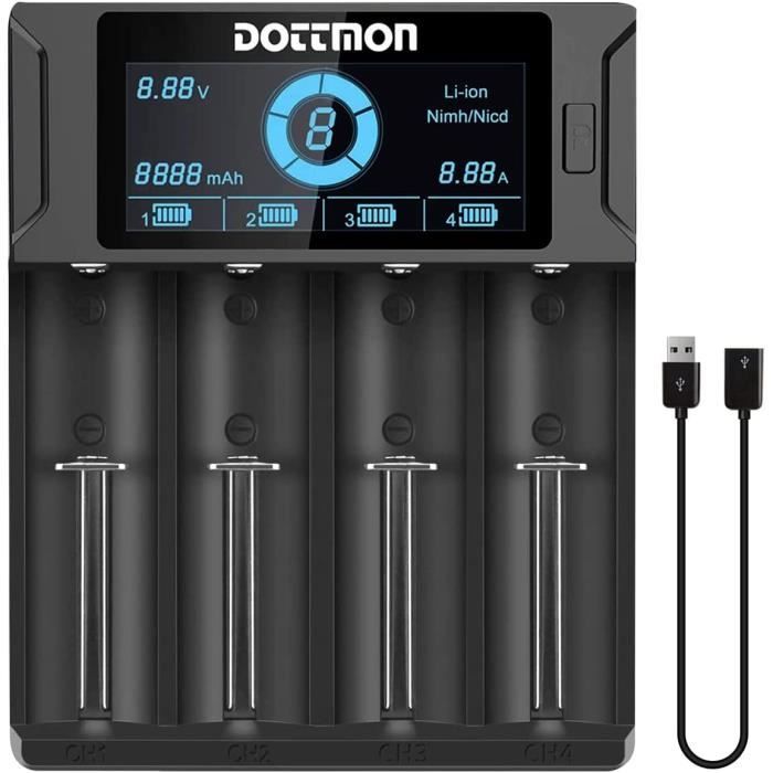 Chargeur de Piles LCD 18650 Chargeur Universel pour Piles Rechargeables ...