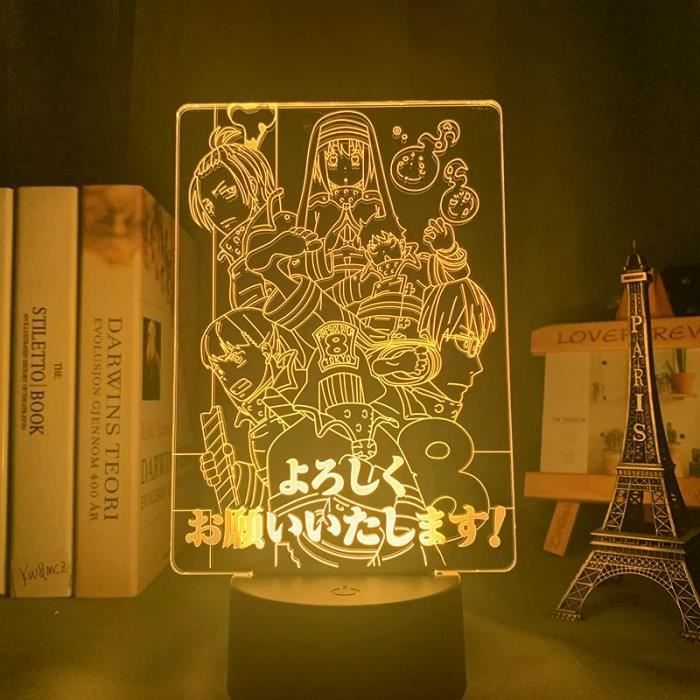 Lampe Illusion 3D Manga Télécommande Usb Acrylique Alimentée Par Piles ...