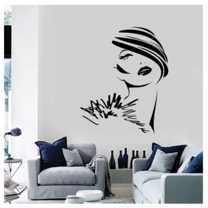 DIY Mode Femme Sticker Moderne Fille Murale Vinyle Décoration Murale ...