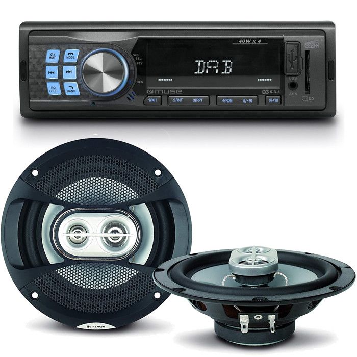 Pack sono voiture Autoradio Muse M-199 DAB 160 Watts + 2 haut parleurs ...
