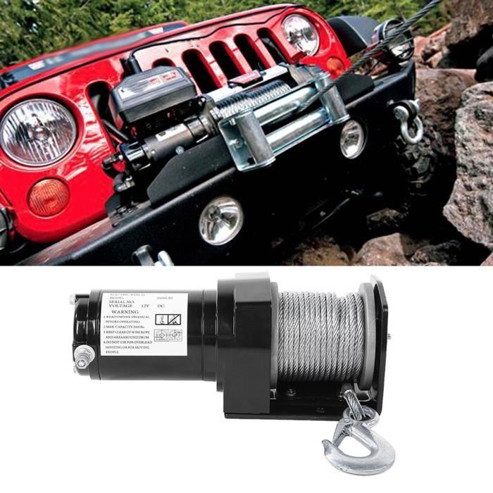 Dilwe Treuil 2000 lb. Load Capacity Electric Winch 12V Cable Electric ...