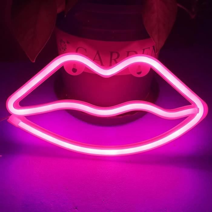 Lip Neon Light Lip Lumière Inscrivez-Applique Chambre Décor Batterie Et ...