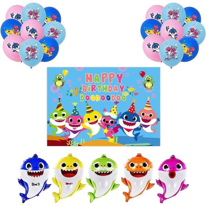 Toile De Fond Baby Shark Toile De Fond Fete Anniversaire Bébé Requin ...