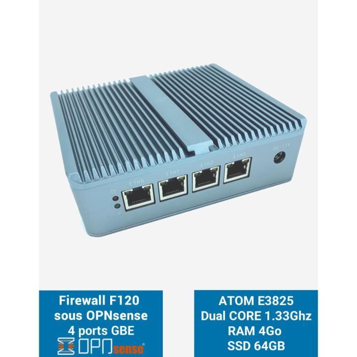 Firewall E-WALL F120 4 ports 4Go SSD 60Go - OPNsense® - Support Disque ...