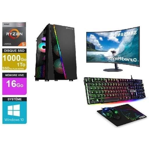 ENSEMBLE COMPLET PC GAMER AMD RYZEN 5-16GO RAM-1000 GO SSD - Cdiscount Informatique