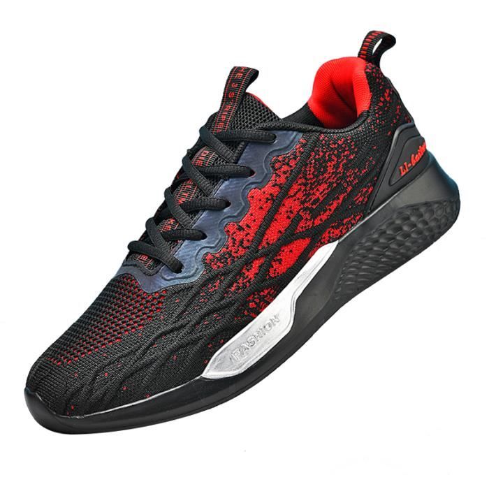 Homme Basket Homme Confortable Respirant Extérieur Tendances-rouge ...