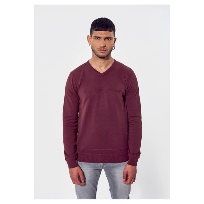 Pull coton bio à logo brodé - Kaporal - Homme Rouge - Cdiscount Prêt-à ...