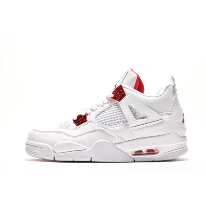 Air Jordan 4 Baskets de basket-ball pour hommes et femmes Retro Blanche ...