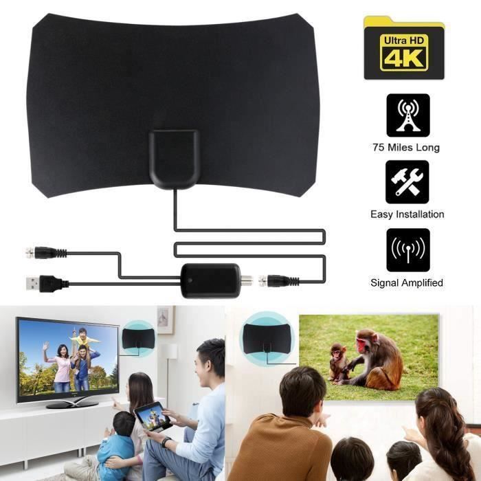 Letouch Antenne Numérique HDTV amplifiée intérieure avec 2 en 1 USB TV ...
