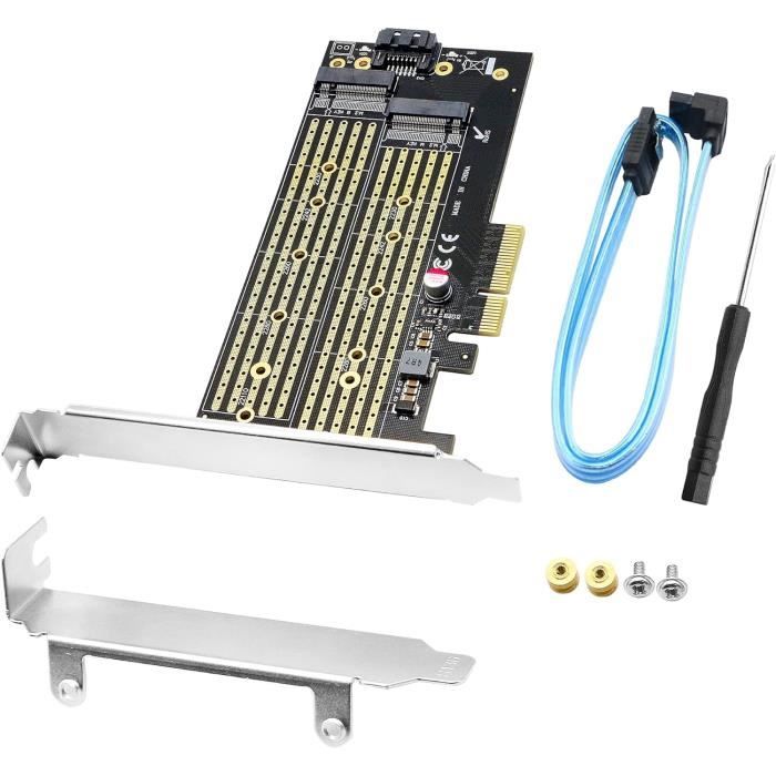 Double Adaptateur M.2 Pcie M.2 Ngff Ssd Et Nvme Ssd Vers Contrôleur Hôte Pci-E X4.La Structure ...