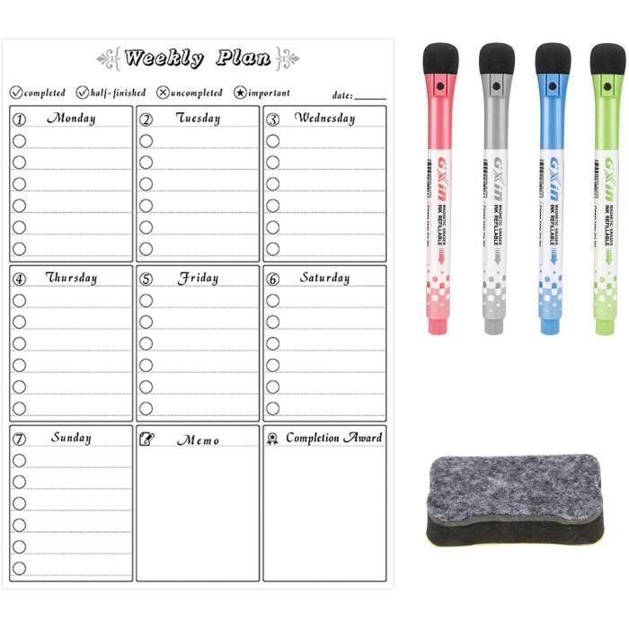 Tableau Blanc Magnétique A3+pour Frigo-AntiTaches,Tableau Mémo Aimanté ...