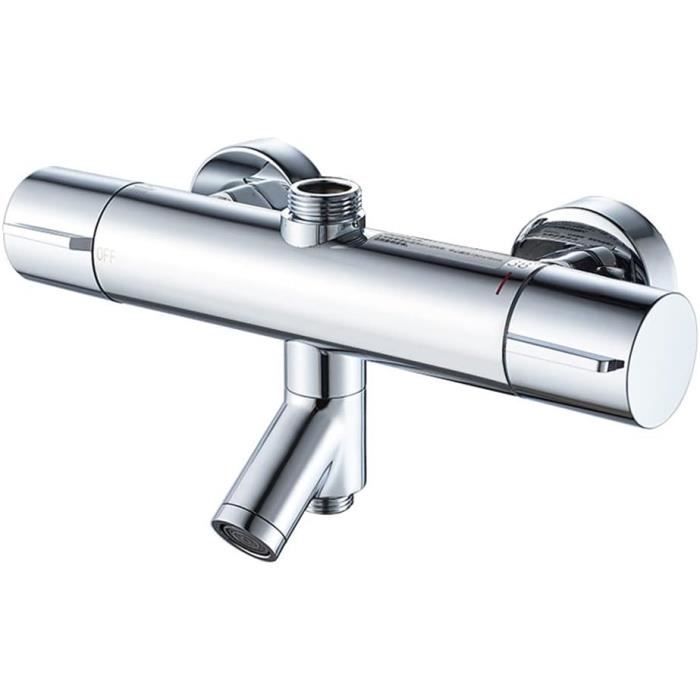 AFUDER Mitigeur Douche Thermostatique 38℃ Noir Bain Douche Top ...