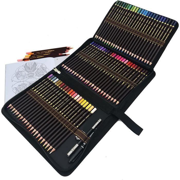 72 Pièces Crayon De Couleurs Professionnel, Crayons de Dessin et Crayons Croquis Art Set, Rangés ...