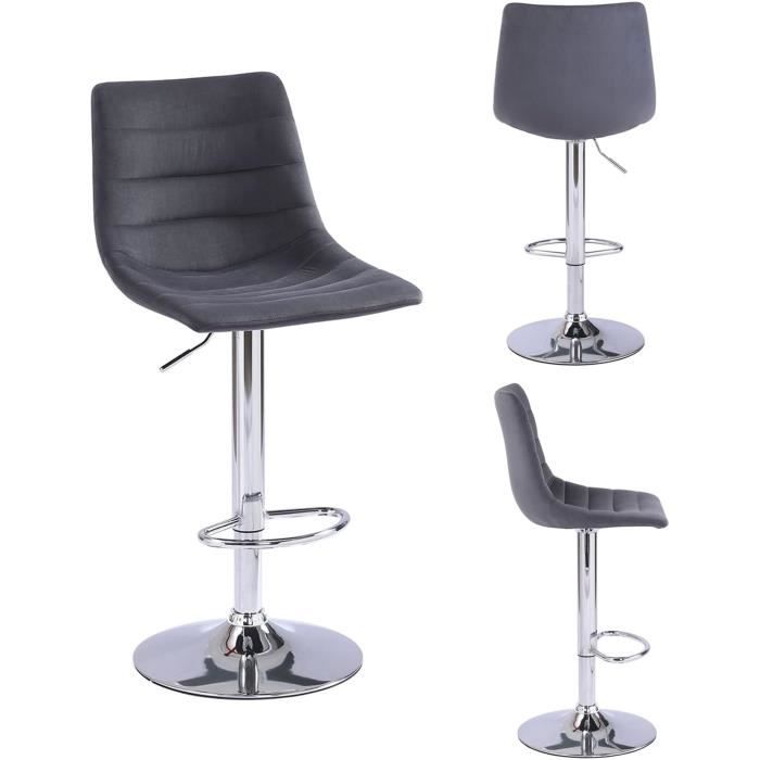 Brooke Tabouret De Bar Pivotant En Velours Pelucheux Rembourré Pour ...