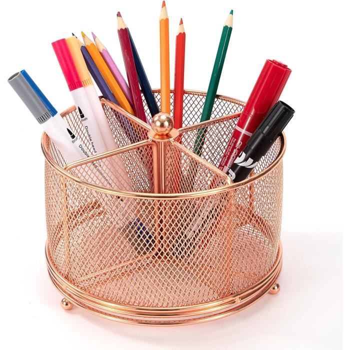 Porte Crayon Rotatif Multifonctionnel 4 Grille Pot À Crayon Organiseur ...