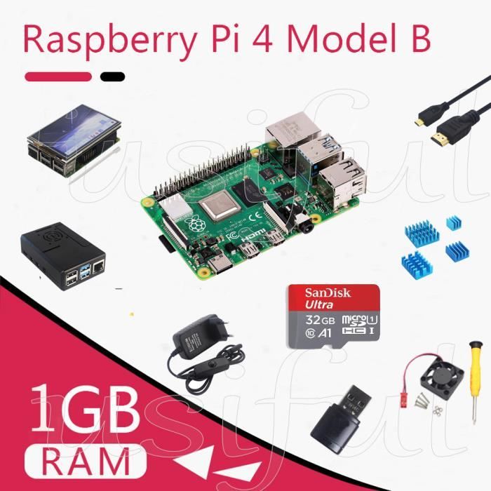 Raspberry Pi 4 Modèle B 1Go,3.5Inch LCD,micro HDMI câble,32 Go Classe 10 Micro SD - Cdiscount ...