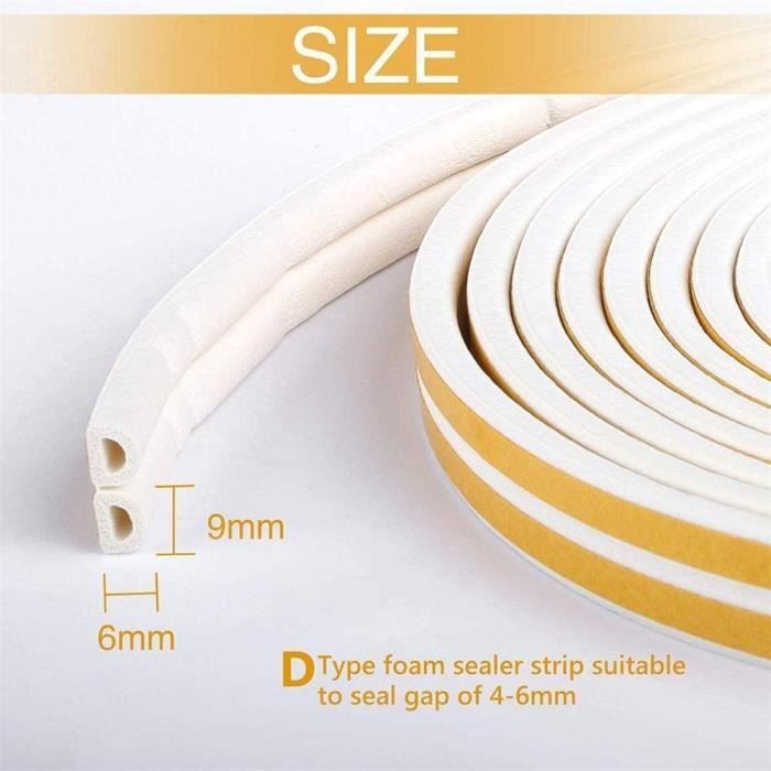 Ruban D étanchéité Portes Queta 24m D-profll Joint Porte Fenêtre ...