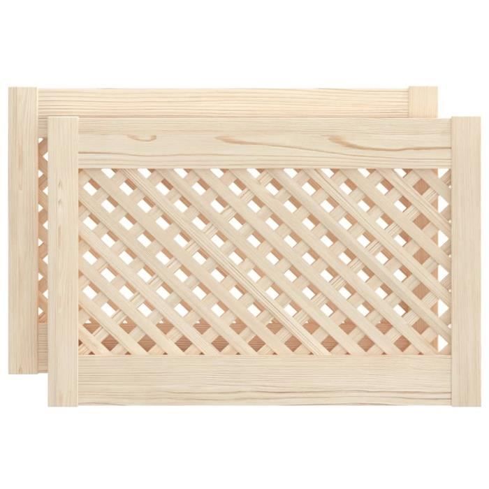 Portes d'armoires en treillis 2 pcs 59,5x39,5 cm pin massif - EAN ...