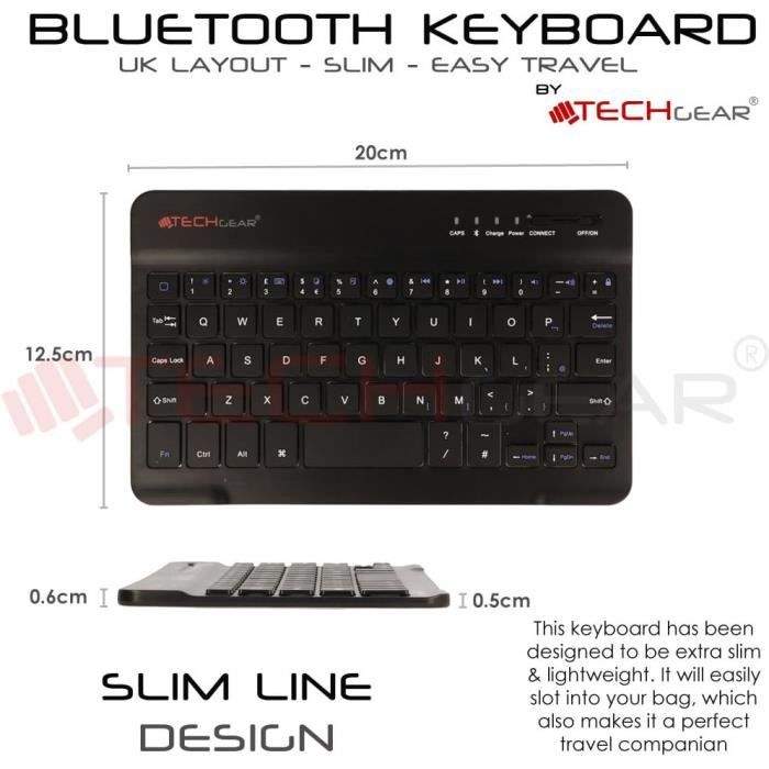 [Active Strike (S) Clavier Qwerty Sans Fil Bluetooth Avec Étui De ...