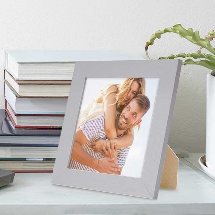 Cadre Photo 15 X 15 Cm Bois Mdf Argenté, Cadre Large Bord, Lot De 10 ...