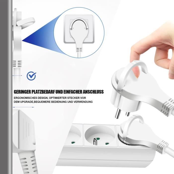 Multiprise 5 Prises Avec Interrupteur Fiche Plate, Bloc 5 Prises ...
