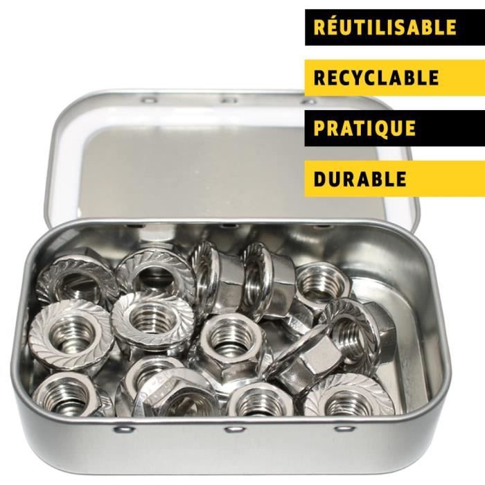 Ecrou A Embase Crantée M10 : Boite 15 Pcs Visserie Inox Pour Vis Boulon ...