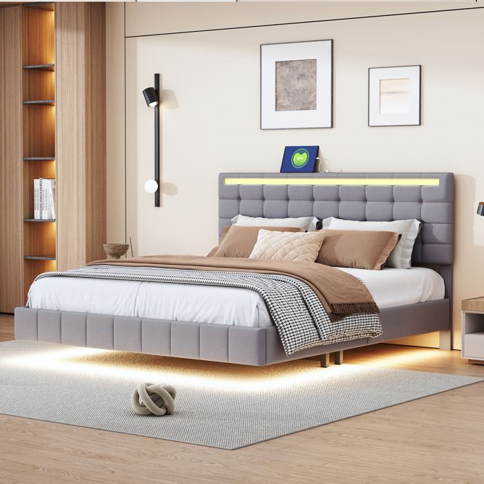 Structure de lit Nouveau lit rembourré Premium sense 160 x 200 cm ...