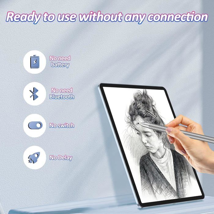 Stylet universel 2-en-1-KAL-pour Tablettes/Smartphones, 2 capuchons ...