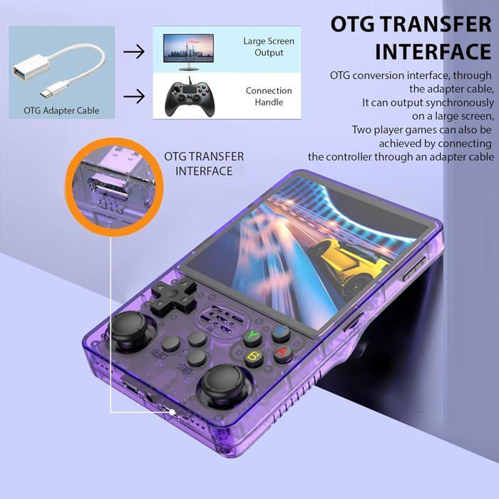 Console de jeu portable rétro R36S avec écran IPS de 3,5 pouces, carte ...