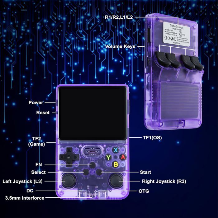Console de jeu portable rétro R36S avec écran IPS de 3,5 pouces, carte ...