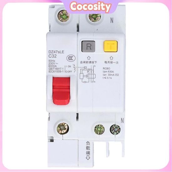 Circuit Miniature Isolateur de Courant Résiduel 32A 1P + N DZ47SLE C32 à Haute Tension pour le ...