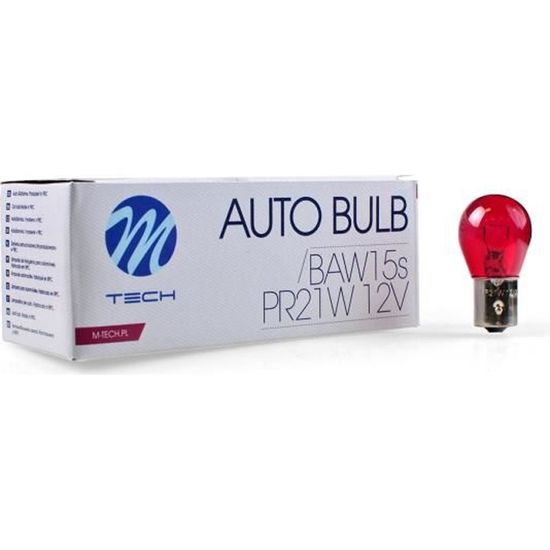10 ampoules PR21W 12V 21W BAW15s Rouge - Cdiscount Auto