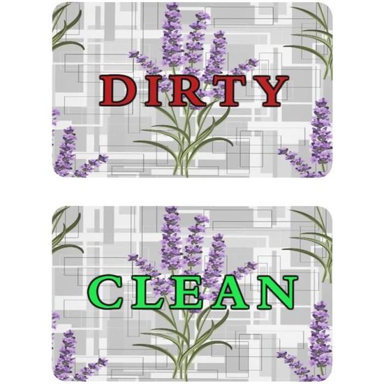 Lot de 2 aimants pour lave-vaisselle - motif floral et lavande - 10,2 x ...